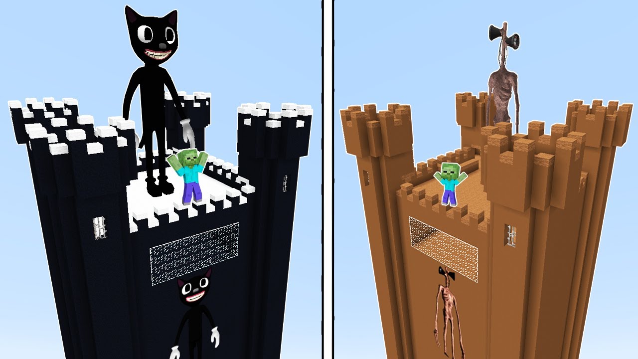 CARTOON CAT KULE VS SİREN KAFA KULE 😱 - Minecraft - YouTube