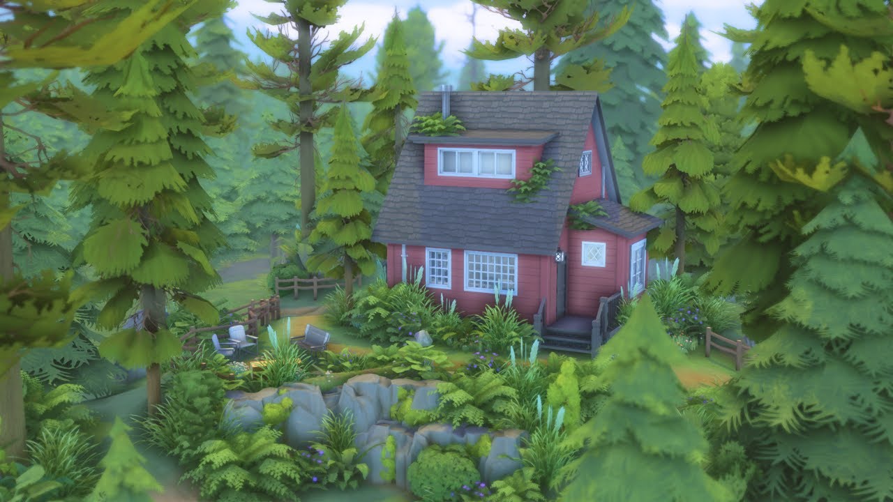 Tiny Cabin in The Woods | The Sims 4 Speed Build with Ambient Sounds ...