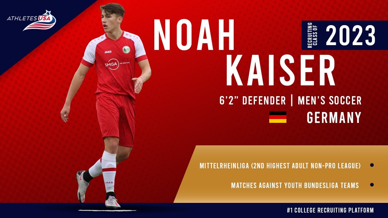 Men's Soccer | 6'2" | Center Back, Defensive Midfielder | Noah Kaiser ...