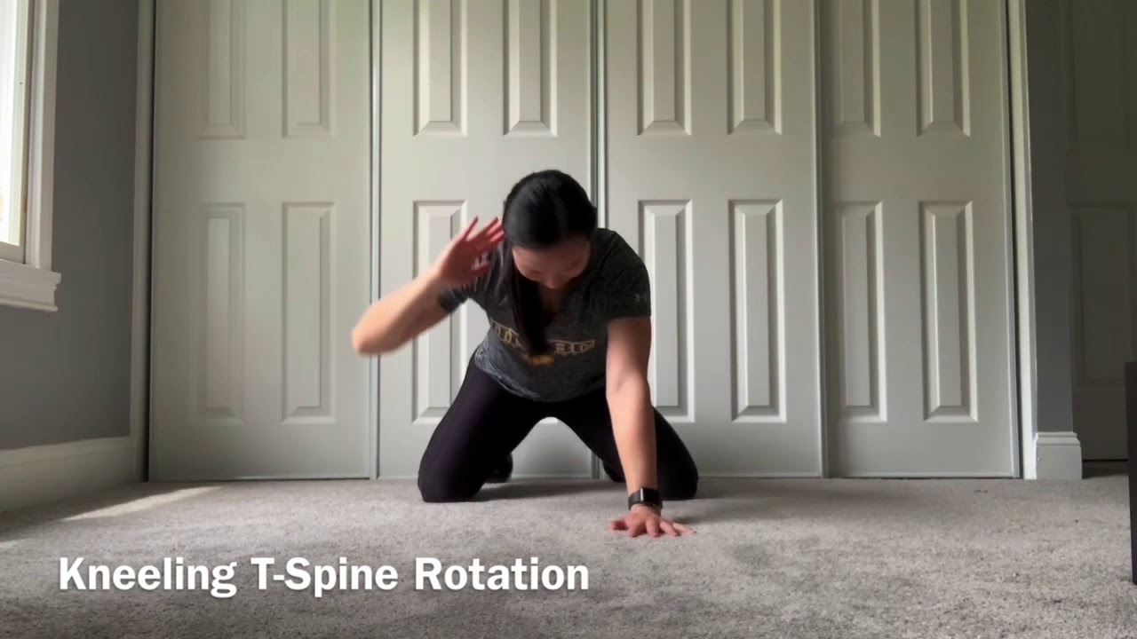 Kneeling T-Spine Rotation - YouTube