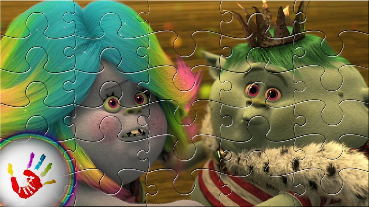 Trolls Movie Bridget and Prince Gristle Dance - Puzzle Video for Kids ...
