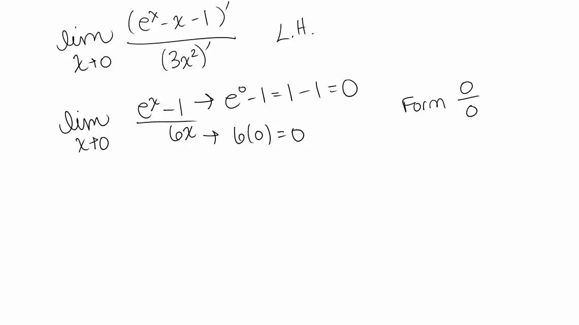 lhopital zero over zero example redone - YouTube