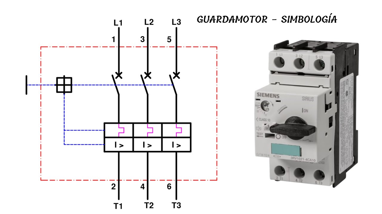 Guardamotor: símbolo, partes y diagrama de conexión. - YouTube