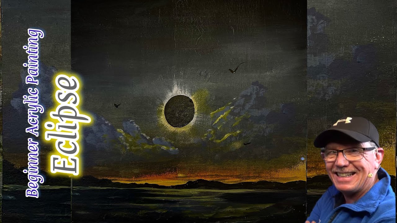 Total Solar Eclipse: Acrylic painting - YouTube