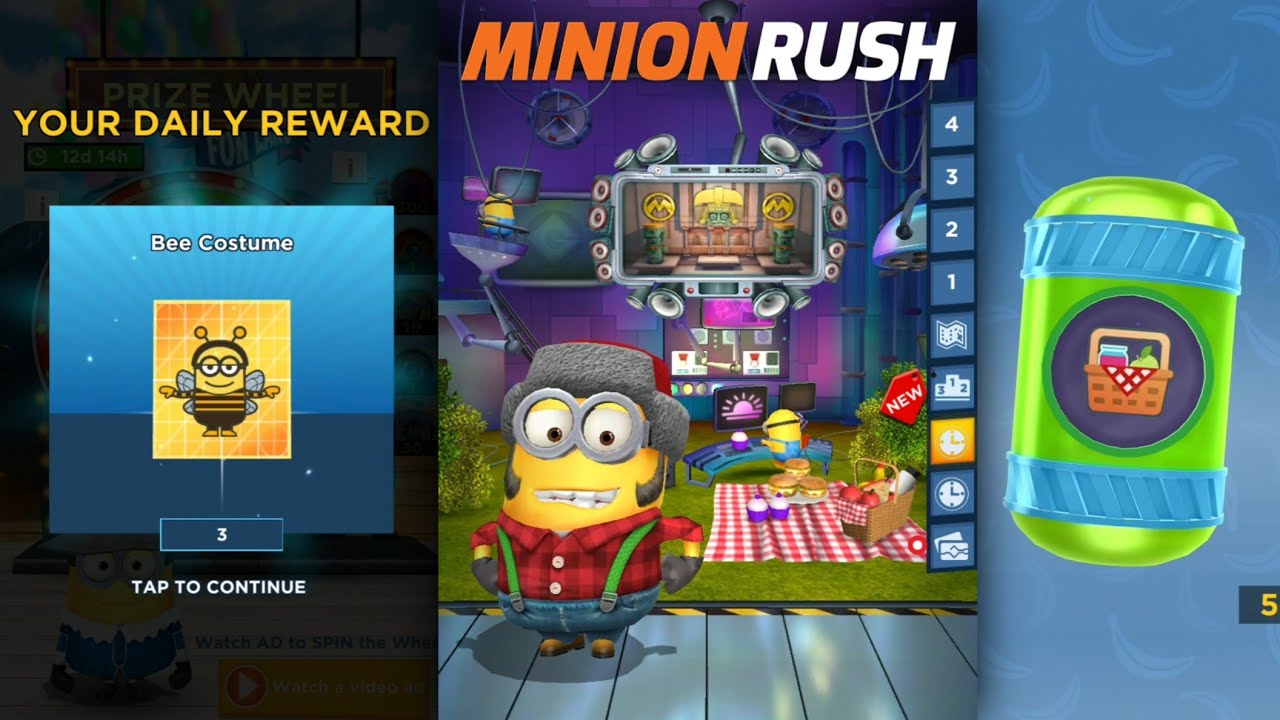 Lumberjack Minion rush Bee Costume card reward Prize Wheel & One-Week ...