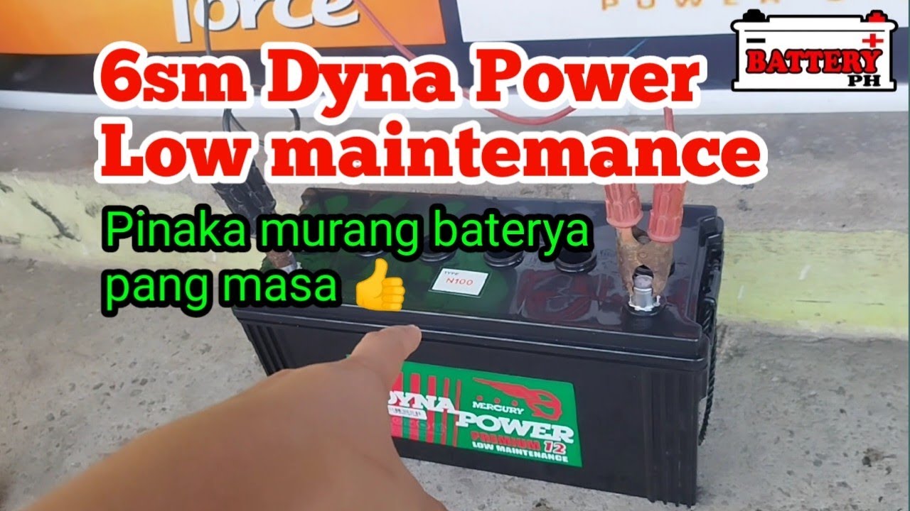 battery low maintenance 6sm dyna power - YouTube