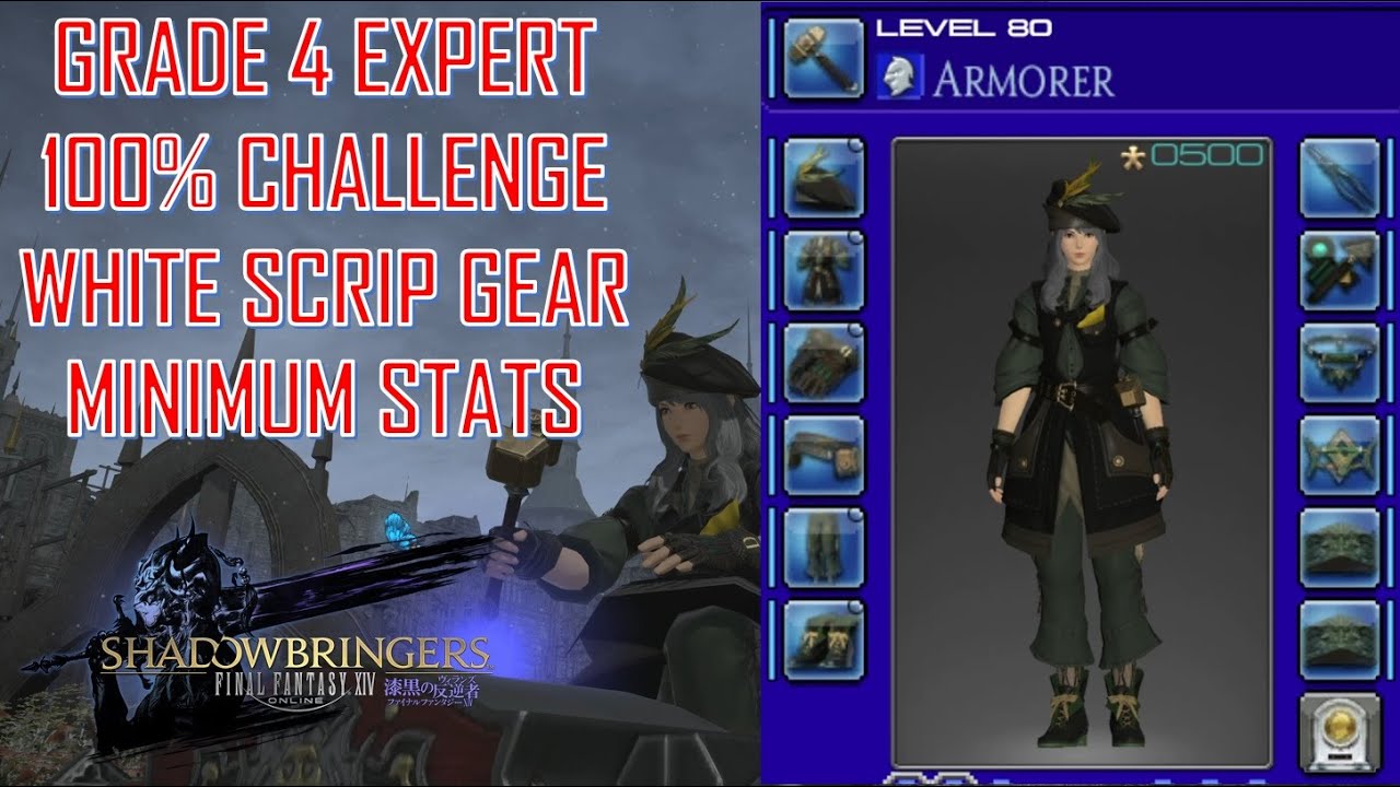 FFXIV - Challenge to 100% Grade 4 Expert Recipe with Item Level 500 ...
