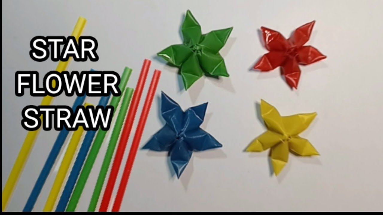 STAR FLOWER FROM STRAW, TUTORIAL MEMBUAT BUNGA BINTANG DARI SEDOTAN,DIY ...