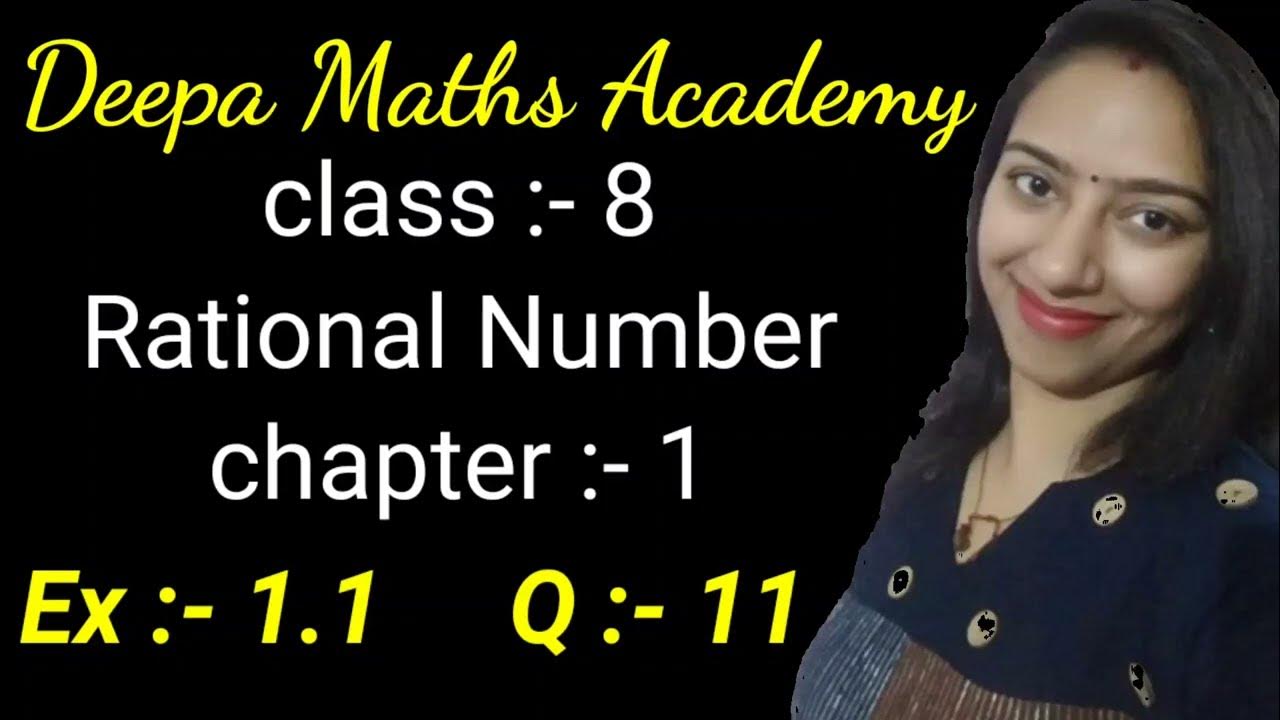 Rational Number l Calss-8 l Chapter 1 l Ex-1.1 l Q-11 | Best ncert ...