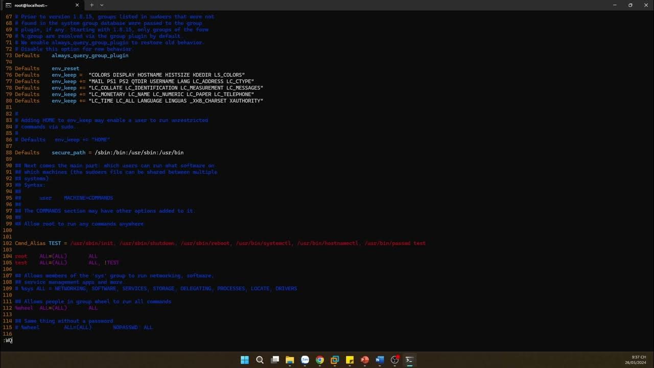 Linux Master - Bài 3 - TH2 - Phân quyền user sử dụng VISUDO - YouTube