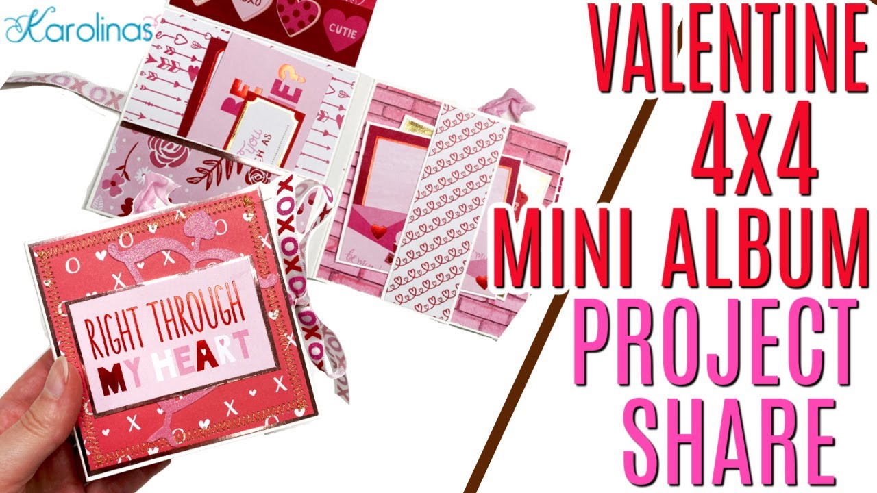Valentines Day 4x4 Mini Album Project Share, All Cardstock Mini Album ...