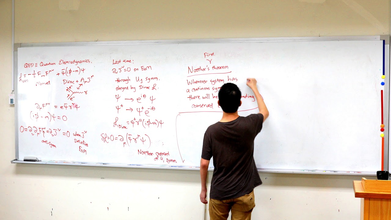 Quantum Field Theory Lecture 18 -- Noether currents for SO(D) and ...