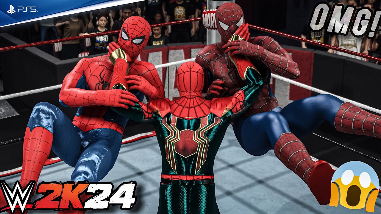 OMG! 🤯 Spider Man vs Amazing Spider Man - Triple Threat TLC Match | WWE ...