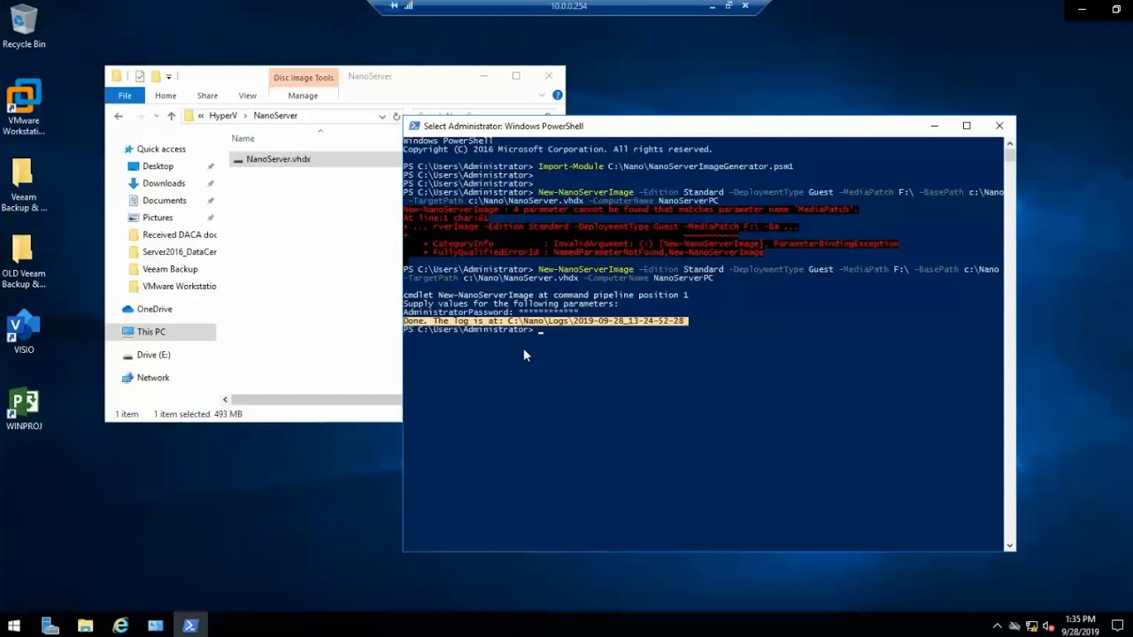 Install and Configure IP Address on Nano Server 2019 09 28 14 01 26 ...