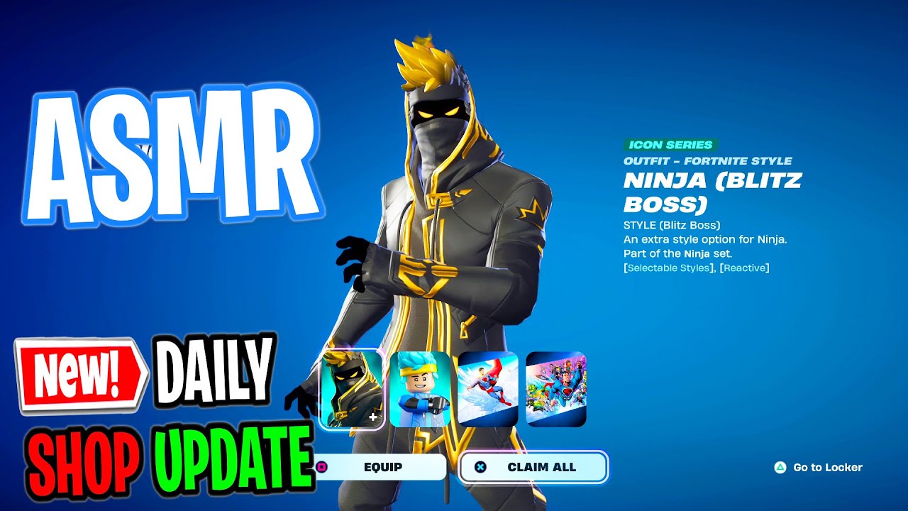 ASMR Fortnite Shop NEW Ninja Blitz Boss Skin! Daily Update Today 🎮🎧 ...