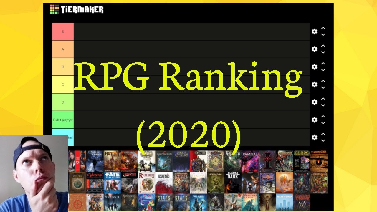 Tabletop RPG Tier List - [Justin's RPG Rankings] - YouTube