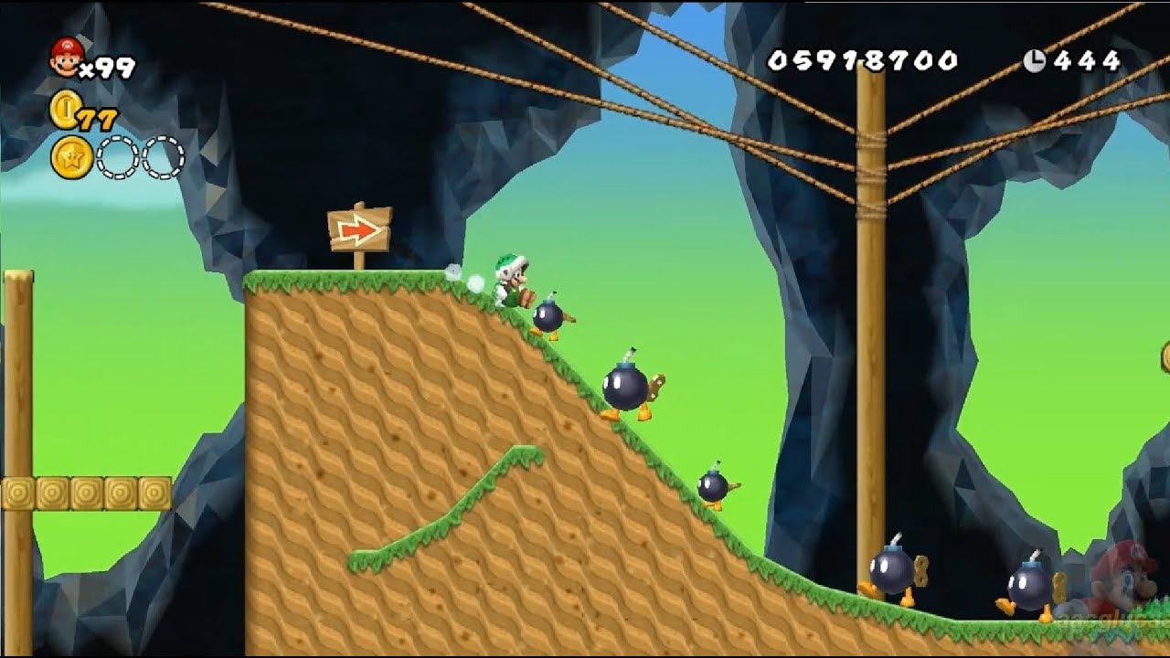 Newer Super Mario Bros Wii 100% World E: Bombard Cliffs - YouTube