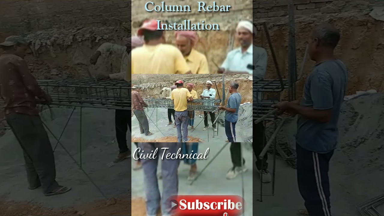 Column Rebar Installation At Construction site | Fixing of Column ...