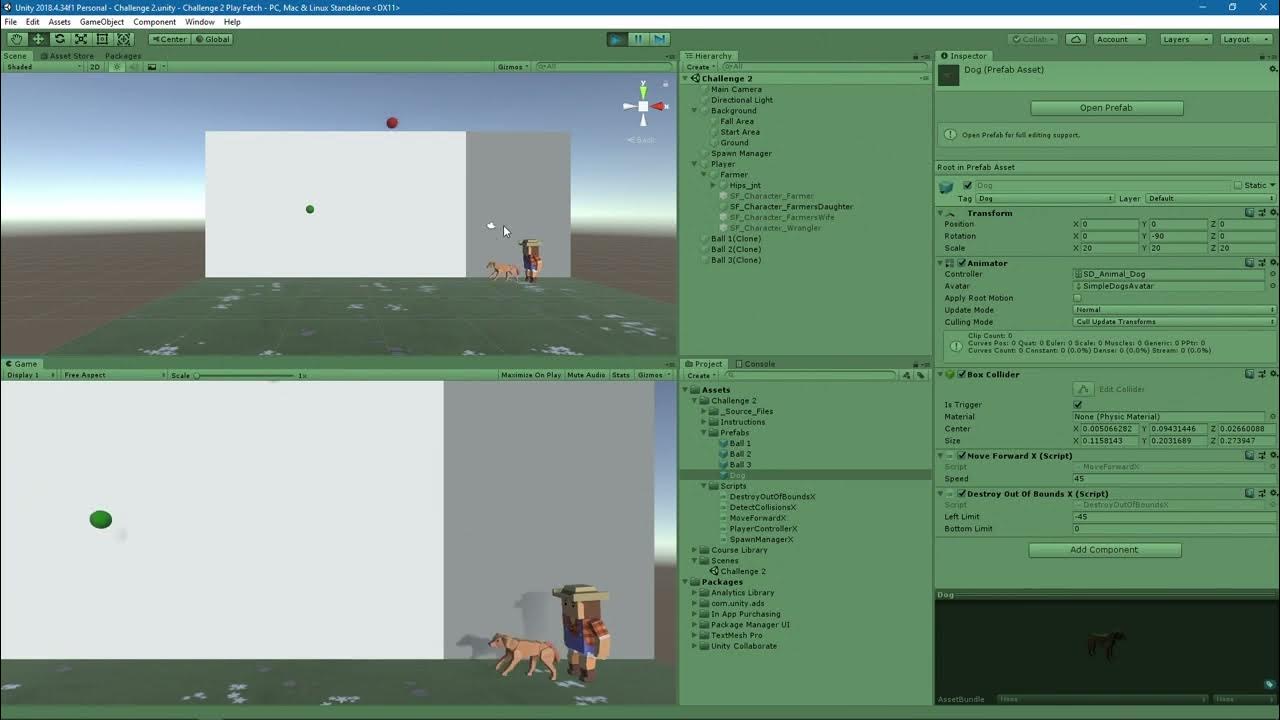 Unity 3d Tutorial Challenge 2 Play Fetch - YouTube