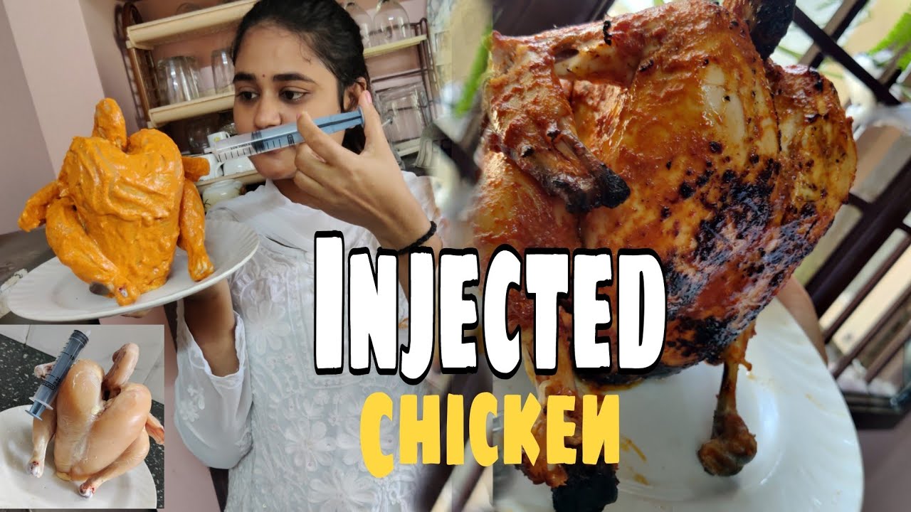 Injected chicken without oven | Injected grilled chicken recipe in ...