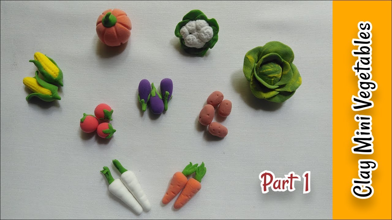 How To Make Air Dry Clay Miniature Vegetables-1DIY Mini Vegetables|Tutorial DIY Clay Mini ...