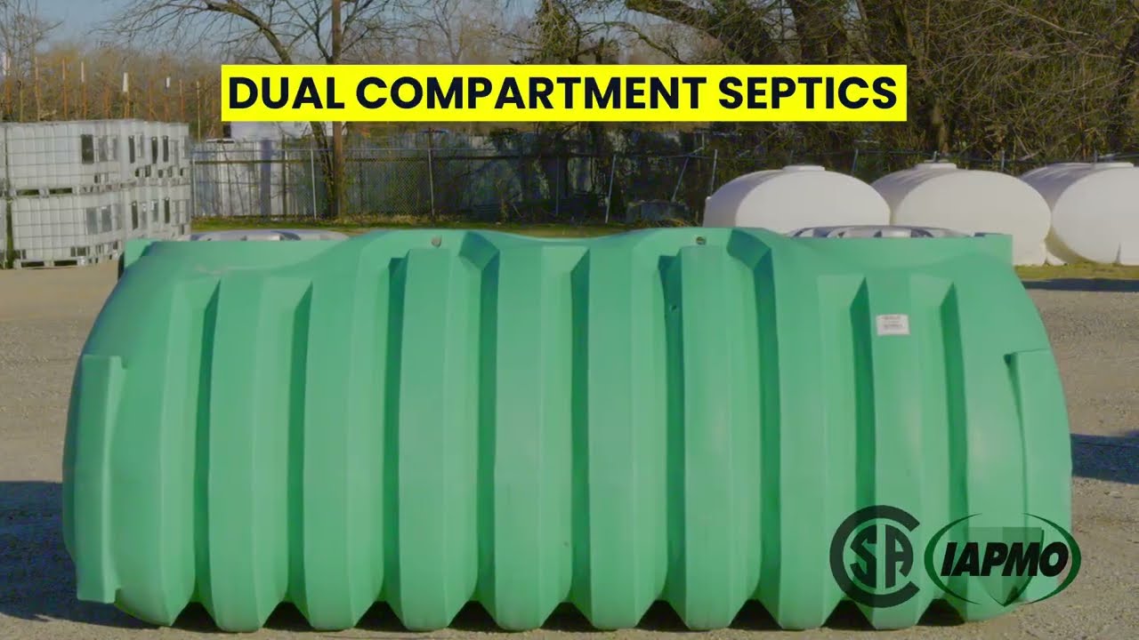 Double Plastic Septic Tanks 1000 Gallon Double Compartment Low Profile