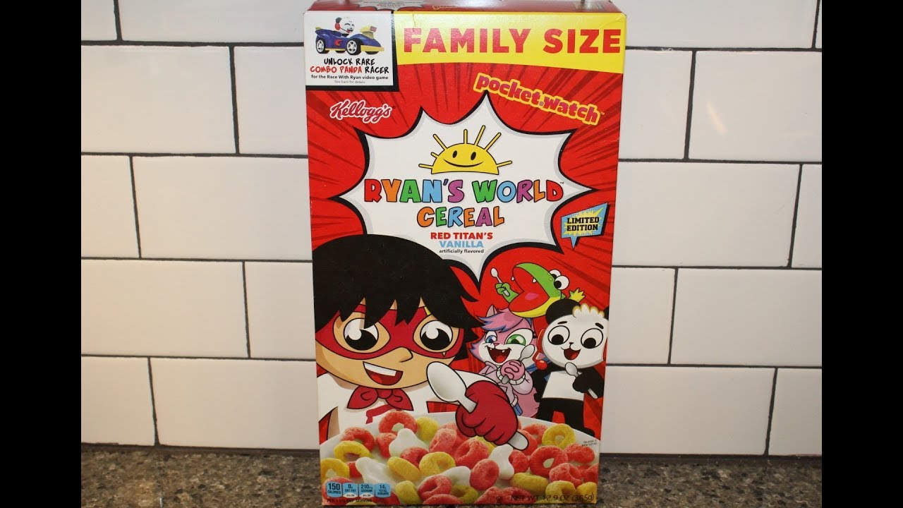 Kellogg’s Ryan’s World Cereal Red Titan’s Vanilla Review - YouTube