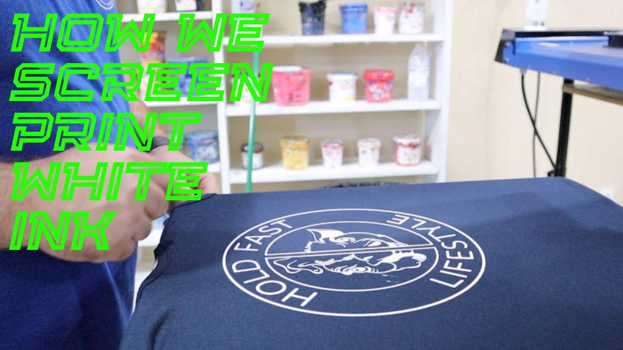 HOW WE SCREEN PRINT WHITE INK - YouTube
