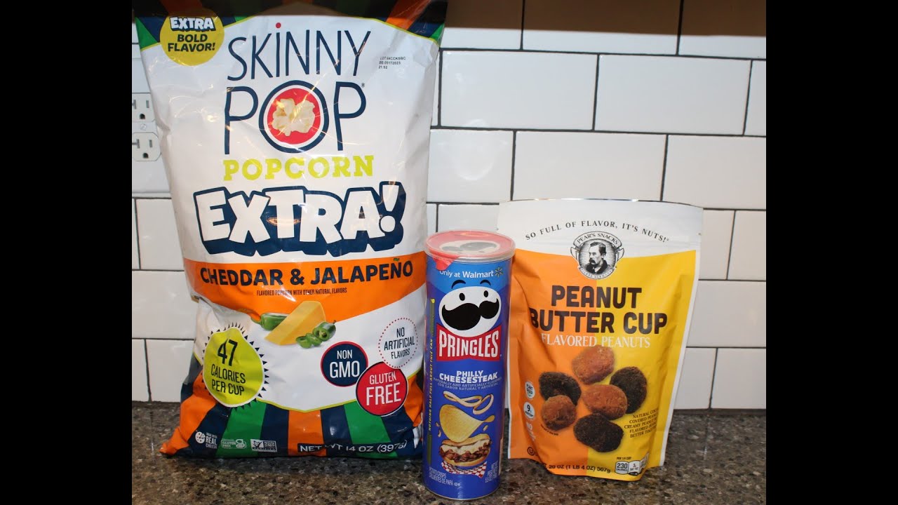 Skinny Pop Popcorn EXTRA Cheddar & Jalapeno, Pringles Philly ...