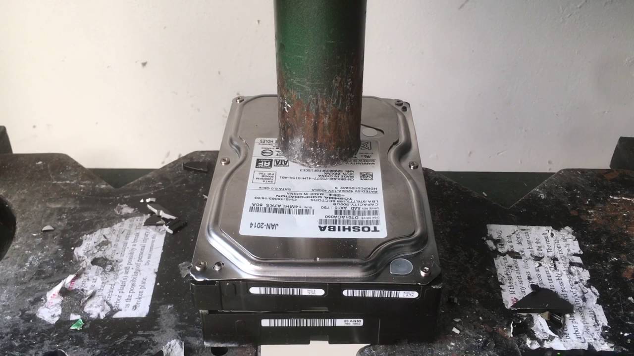 Recycling Rescue hard drive crushing - YouTube