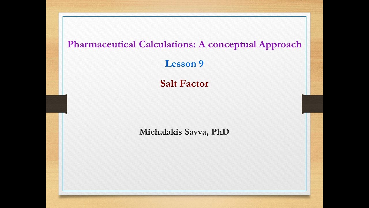 Lesson 9 Salt Factor - YouTube