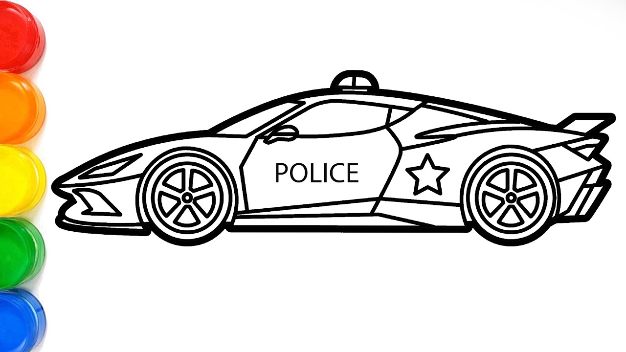 How to draw a Ferrari Police Car | Step by Step Drawing Tutorial - YouTube