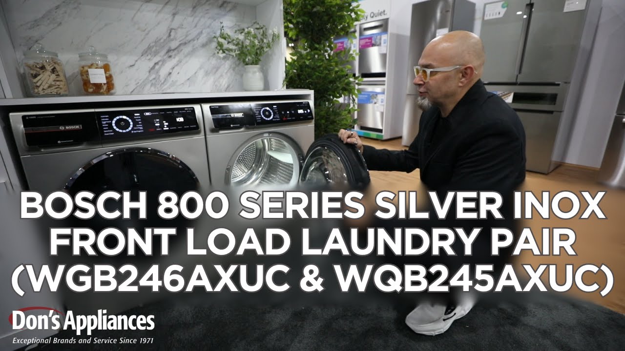 Bosch 800 Series Silver Inox Front Load Laundry Pair (Model #'s ...