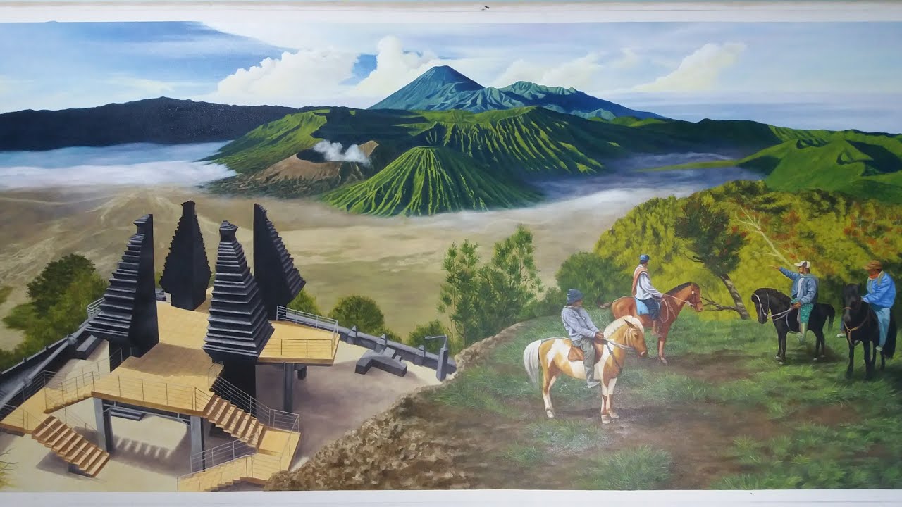 tutorial progress lukisan gunung bromo ke 2 // Maret 2021 oil painting ...