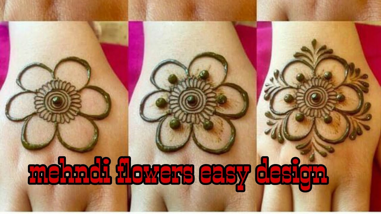 mehandi flowers desing || mehndi easy flowers design || mehandi ka ...