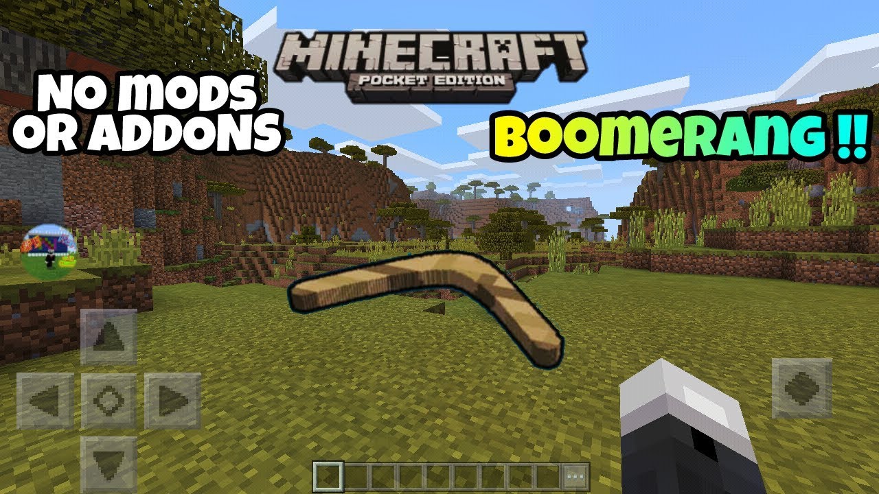 [MCPE]How to make a WORKING BOOMERANG !! (NO MODS/ADDONS) - YouTube
