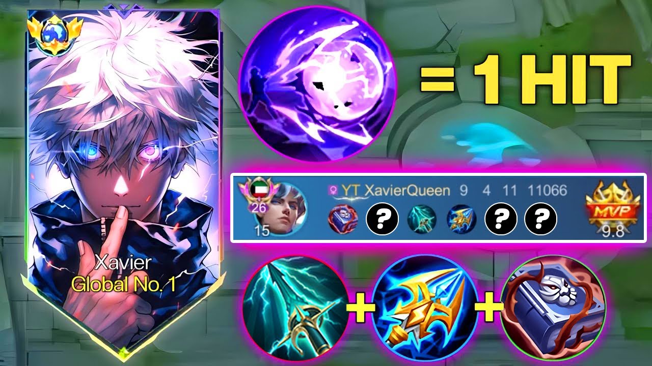 GLOBAL XAVIER WTF ONE HIT BUILD! 200% DAMAGE HACK?😱 (MUST TRY) | XAVIER ...