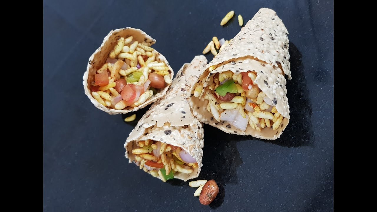 Chatpata Papad Cone | Papad Roll | How to make stuffed papad | Bhel ...