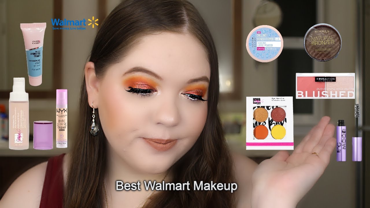 Full Face Only Walmart Makeup Tutorial -Red Smokey Eye - YouTube