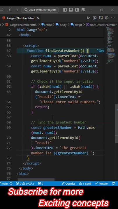 Find The Largest Number Among The Two Inputs And Display The Result Using Javascript Javascript