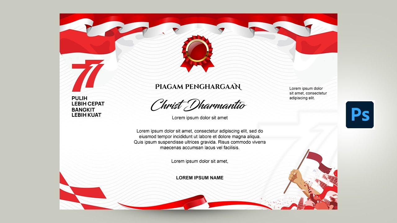 cara desain piagam di photoshop - YouTube