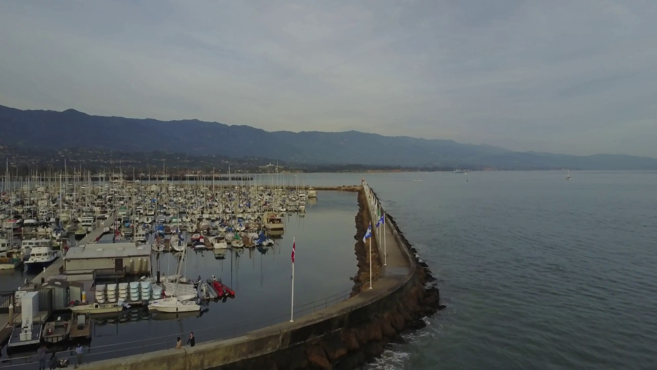 Drone of SB harbor - YouTube