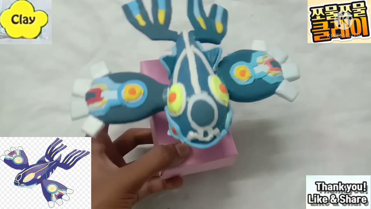 Sculpting Primal Kyogre Water-type Legendary Pokemon Clay art - YouTube