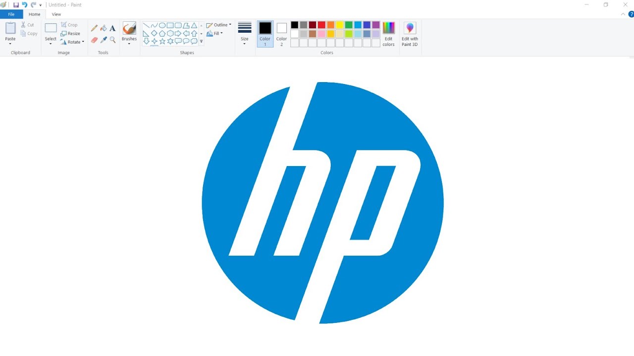 How to draw HP Logo step by step | HP Logo Drawing in Ms Paint. # ...
