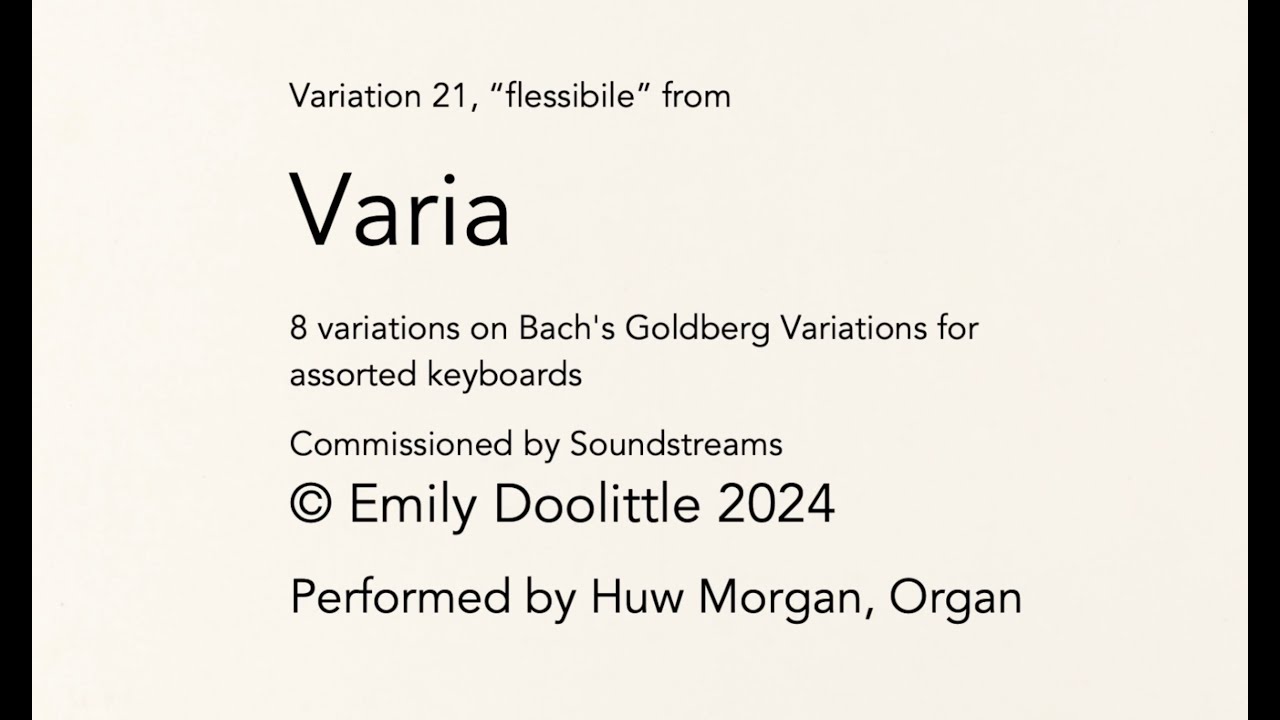 Variation 21 from Varia by Emily Doolittle - YouTube
