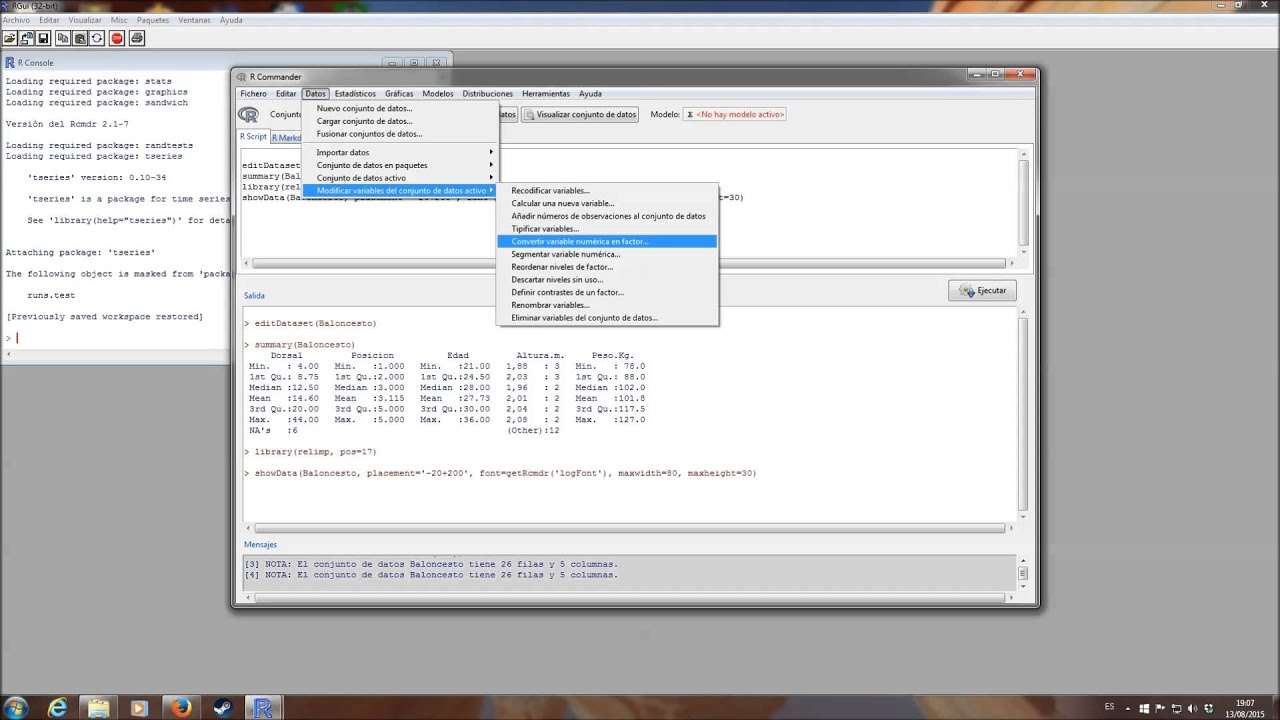 Tutorial R-Commander - Cap. 2: Estadística descriptiva - YouTube