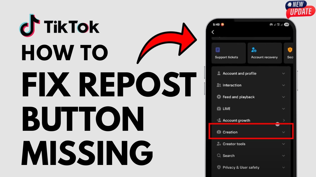 Fix TikTok Repost Button Missing - Full Guide - YouTube