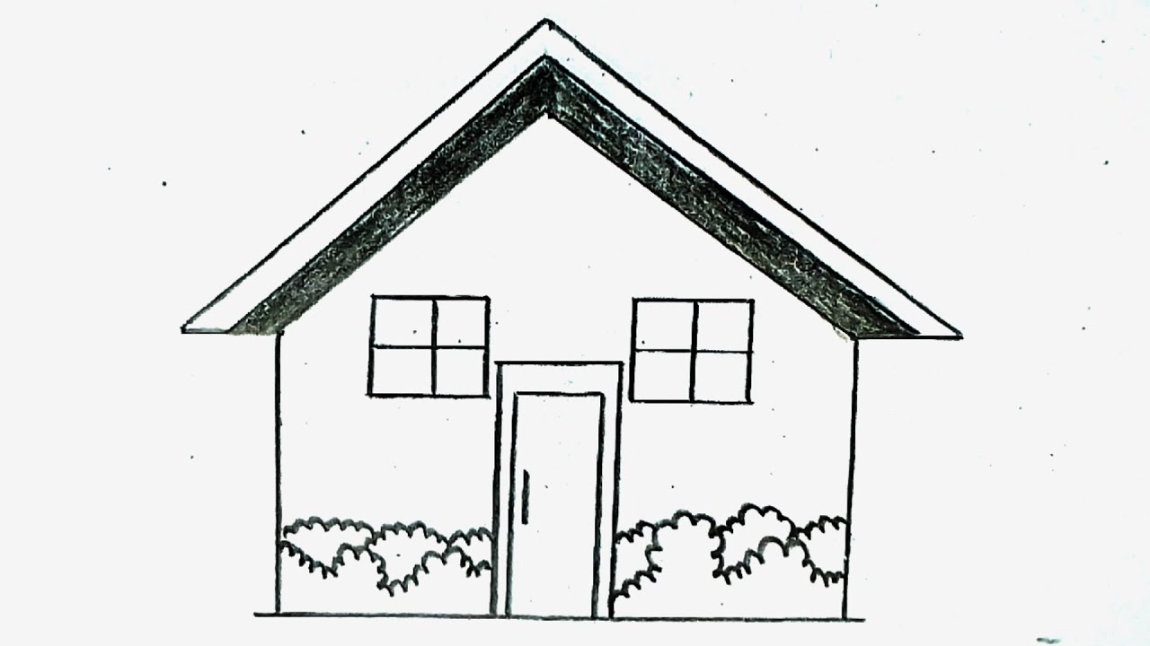 How to draw a house | Very very beautiful house drawing | Ghar banana ...