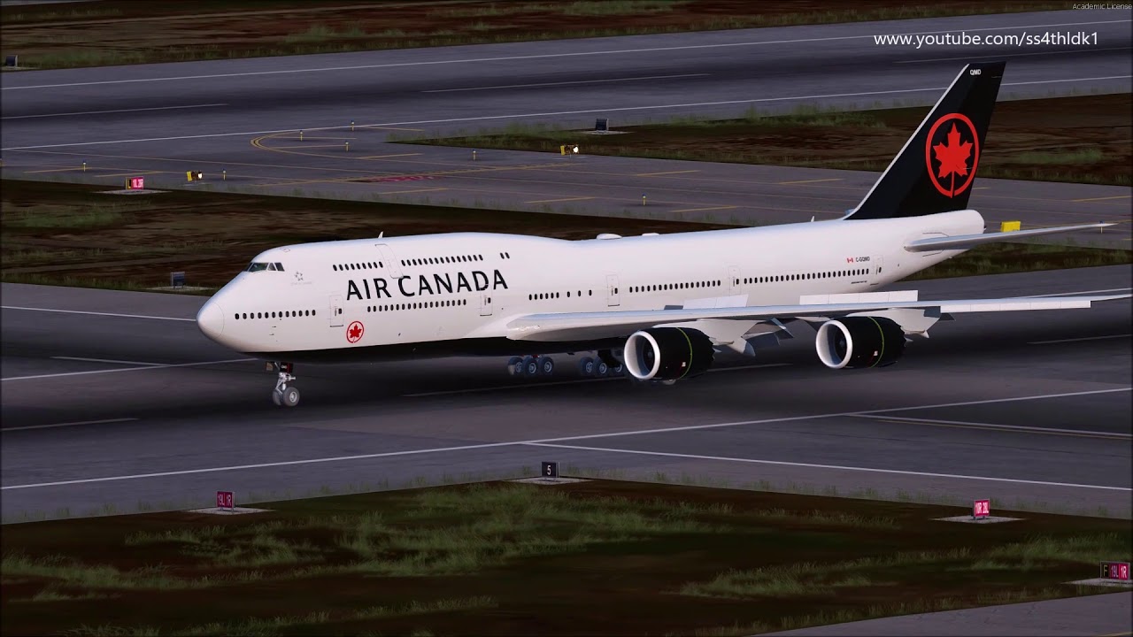 P3D v4.4 Air Canada B748 and United B738 Vancouver, SFO,LA takeoff and ...