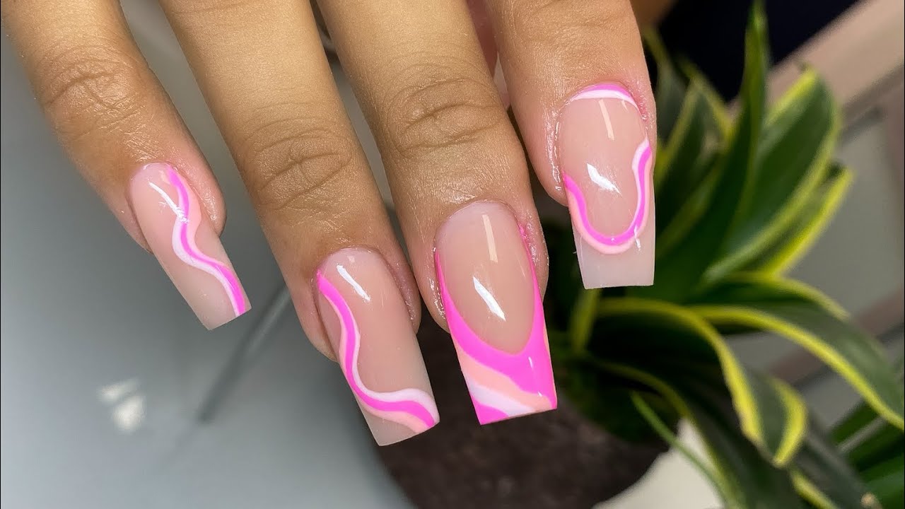 ACRYLIC FILL | Pink Abstract Designs - YouTube